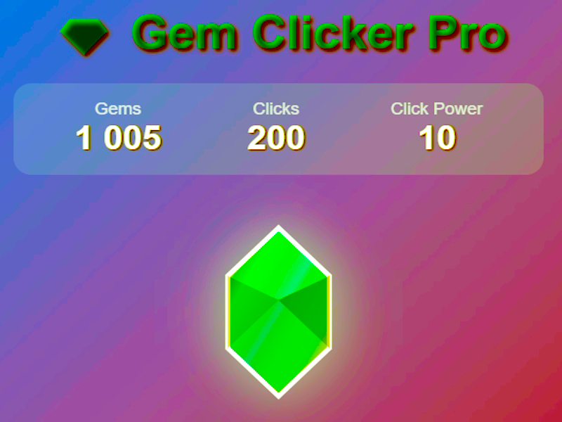 Gem clicker pro 🕹️ به صورت آنلاین در Sgames بازی کنید